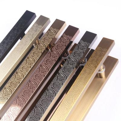 China 1800mm Rose Gold Etched Finish Stainless Steel Door Handle 304 Grade for sale