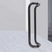 China Custom Black Stainless Steel Shower Door Handle 304 19mm 38mm 300mm 450mm for sale
