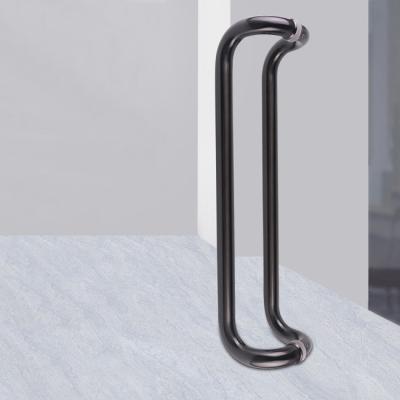 China Custom Black Stainless Steel Shower Door Handle 304 19mm 38mm 300mm 450mm for sale