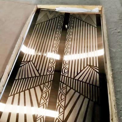China Silver Mirror Color 304 Stainless Steel Etched Panel for Lift for sale