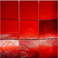 China Chinese Red Spiral Mirror Metal Mosaic Wall Tile 98×98mm Square - 304 Stainless Steel with 10+ Year Color Guarantee for sale