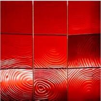 China Chinese Red Spiral Mirror Metal Mosaic Wall Tile 98×98mm Square - 304 Stainless Steel with 10+ Year Color Guarantee for sale