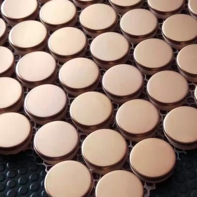 China 0.8mm Thickness Stainless Steel Mosaic Tiles Metal Wall Decor Peel and Stick Tile 304 Grade for sale