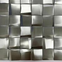 China PVD Brushed Stainless Steel Mosaic Tile 300x300mm Square for Wall Decoration for sale