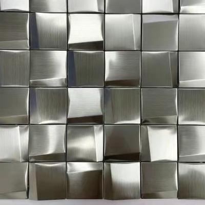 China PVD Brushed Stainless Steel Mosaic Tile 300x300mm Square for Wall Decoration for sale