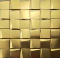 China 304 Stainless Steel 3D Trapezoidal Mosaic Tile 293x293mm Kitchen Wall Decor for sale