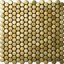 China Gold Round Mirror Hairline Metal Mosaic Tile 20 Circles 304 Stainless Steel Wall Decor for sale