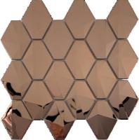 China PVD Rose Gold Stainless Steel Mosaic Tile 305x305mm Mirror Finish Wall Decor for sale