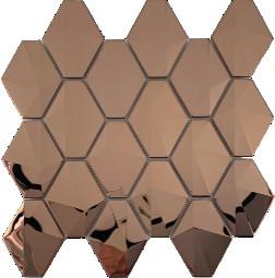 China PVD Rose Gold Stainless Steel Mosaic Tile 305x305mm Mirror Finish Wall Decor for sale