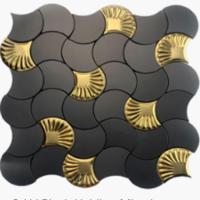 China Irregular Shape Stainless Steel Mosaic Tile 300x300mm for Wall Decoration Gold Black Blue Violet for sale