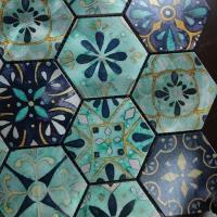 China Mirror 8K Stainless Steel Mosaic Tiles Marble Pattern For Wall Decoration for sale