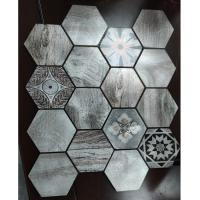 China Custom Pattern Aluminum Mosaic Tile 300x300mm for Wall Decoration Inkjet Printing Hexagon for sale