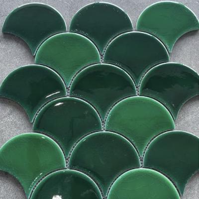 China Custom Pattern Ceramic Mosaic Tile 300x300mm for Wall Decoration Blue Green Sky Blue for sale