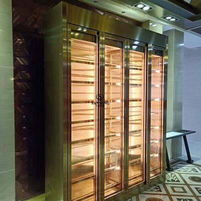 China Custom Stainless Steel Wine Cabinet 250W 110/220V with Inverter Cooling System and 3-Year Warranty for sale