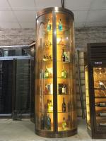 China Custom Hairline Bronze Gold Stainless Steel Wine Cabinet 110/220V 250W for sale