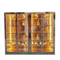 China Custom Stainless Steel Wine Cabinet 110V 220V Glass Door Multi Zone Compressor Refrigerator for Restaurant Hotel for sale