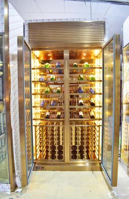 China SUS304 Stainless Steel Wine Cabinet 110/220V Multi-Zone Compressor Refrigerator Custom Size for sale