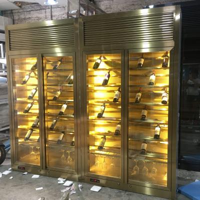 China Customizable 304 Stainless Steel Thermoelectric Wine Cabinet 110V 220V Multi-Zone Compressor Cooling for sale