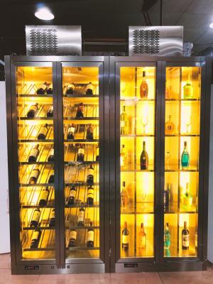 China Custom Stainless Steel Wine Cabinet 110/220V Multi-Zone Compressor Refrigerator for Hotel Restaurant for sale