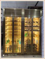 China Custom Stainless Steel Glass Door Wine Cabinet 110V 220V Multi Zone Compressor Refrigerator for sale