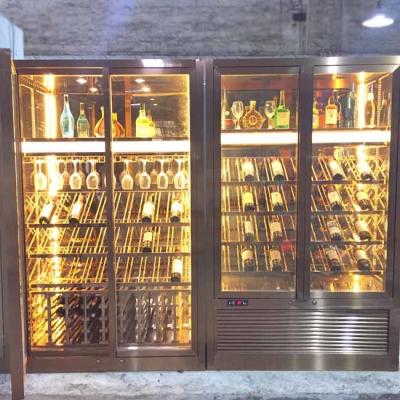 China Customized SUS304 Stainless Steel Wine Cabinet 110/220V Multi-Zone Compressor Refrigerator for sale
