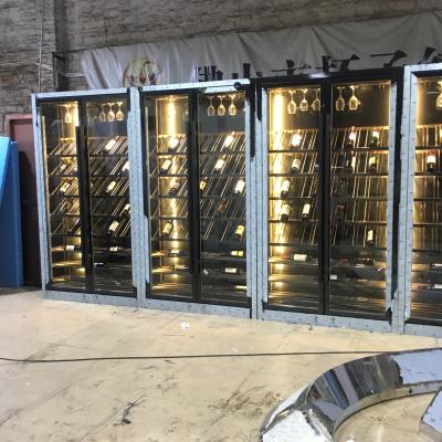 China Custom Size Rectangle Stainless Steel Wine Cabinet 110V 220V Temperature Controlled Multi Zone for sale