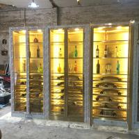 China Stainless Steel Wine Cabinet 110-220V Multi-Zone Compressor Refrigerator Custom Size for sale