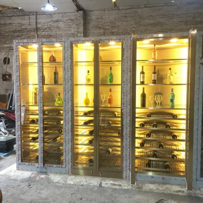 China Stainless Steel Wine Cabinet 110-220V Multi-Zone Compressor Refrigerator Custom Size for sale