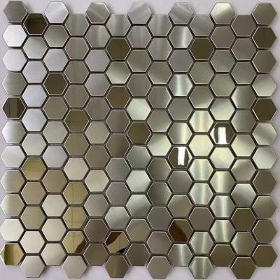 China 304 Stainless Steel Arabesque Mosaic Tile for Kitchen Backsplash Hotel Decoration 0.3mm for sale