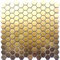 China Rose Gold Stainless Steel Mosaic Tiles Irregular Shape Glass Mosaic Pebbles 0.3-10mm Thickness for sale