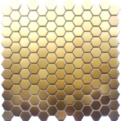 China Rose Gold Stainless Steel Mosaic Tiles Irregular Shape Glass Mosaic Pebbles 0.3-10mm Thickness for sale
