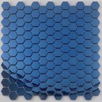 China Colored Stainless Steel Hexagon Mosaic Tile 307x315mm for Wall Decoration for sale