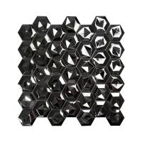 China Luxury 304 Stainless Steel Mirror Black 3D Hexagon Metal Mosaic Tile 300x300mm for Wall Decor for sale