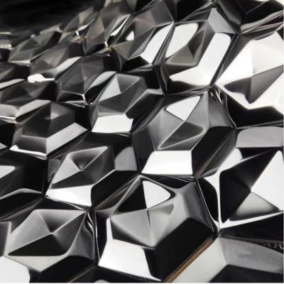 China Stainless Steel Mosaic Tiles 0.3-10mm Thickness 201 304 316L 430 Mirror Finish Decorative Wall Panel for sale