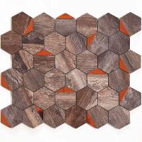 China ASTM 304 Stainless Steel Mosaic Tile 300x300mm Hexagonal Inkjet Design for Wall Decoration for sale
