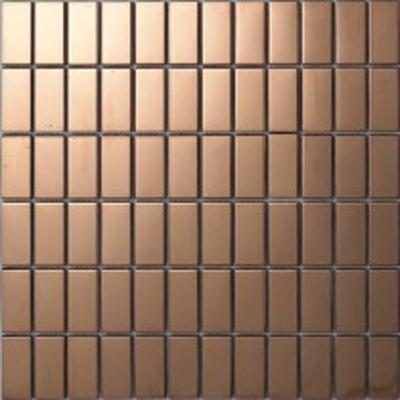 China Champagne Gold Stainless Steel Mosaic Tiles 300x300mm Mixed Pattern for Living Room Wall Decoration for sale