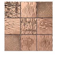 China Rose Gold Spiral Pattern Stainless Steel Mosaic Tile 98x98mm for Wall Decor for sale