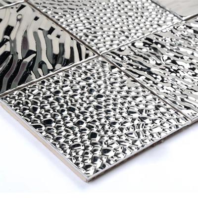 China Self Adhesive Gold Mosaic Stainless Steel Wall Mirrors 0.8mm Thickness 304 Grade for sale