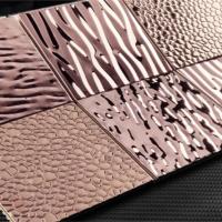 China Rose Gold Stainless Steel Mosaic Tiles 304 Grade 0.3mm Thickness Decorative Wall Panels for sale