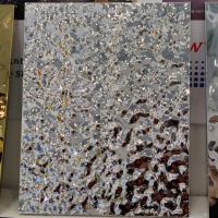China 316L 304 0.8MM Thickness Mirror Wave Gold PVD Color Hammer Panel for sale
