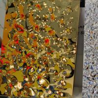 China 316L 304 0.8MM Thickness Mirror Wave Gold PVD Color Hammer Panel for sale