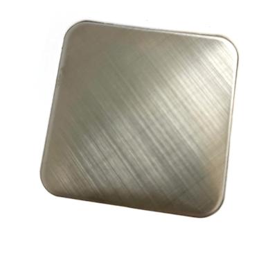 China Custom Size 45 Degree Hairline Platinum Silver Colored Stainless Steel Sheet 0.3-3mm for sale