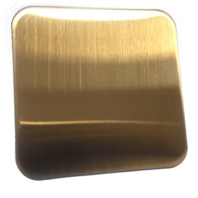 China Hairline Zr-Brass Colored Stainless Steel Sheet 0.3-3.0mm for Architectural Decoration for sale