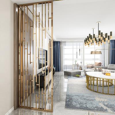 China PVD Colored Stainless Steel Room Divider 304 316L Hairline Mirror Partition Screen Custom Size for sale