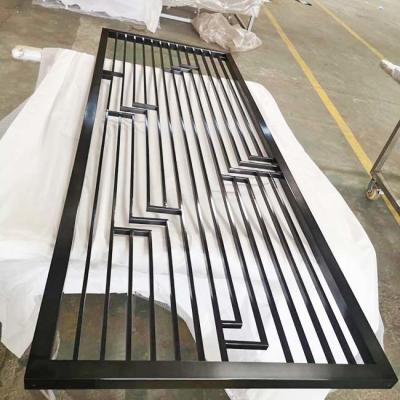 China European Style Black Gold Stainless Steel Screen Partition Hairline Finish Custom Size for sale