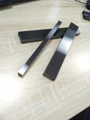 China PVD Colored Stainless Steel U-Shape Trim Strip 10x2438mm Hairline Finish for sale