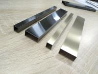 China PVD Colored 316 Stainless Steel U-Shape Trim Strip 10x2438mm for Kitchen Equipment for sale