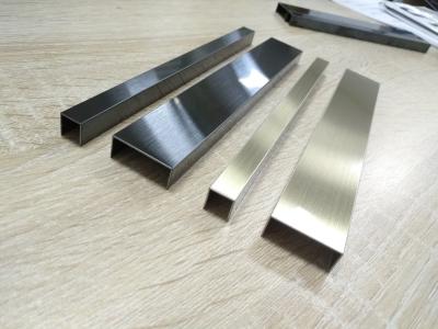 China PVD Colored 316 Stainless Steel U-Shape Trim Strip 10x2438mm for Kitchen Equipment for sale
