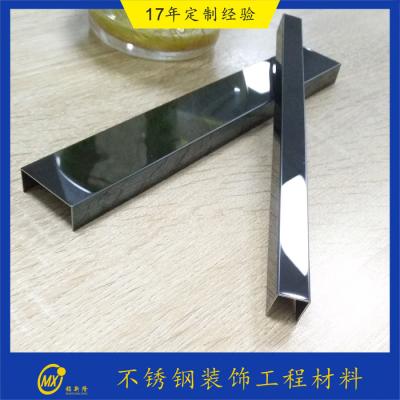 China PVD Colored Stainless Steel Tile Trim Strip 10x2438mm Mirror Finish ASTM for sale