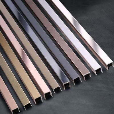 China Custom U Shaped Mirror 316L Stainless Steel Trim Strip 10mm 20mm for Apartment Decoration for sale
